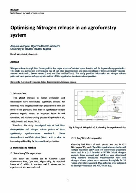 Optimising Nitrogen release in an agroforestry system | 8th Global ...
