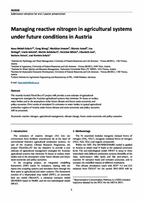 Managing reactive nitrogen in agricultural systems under future ...