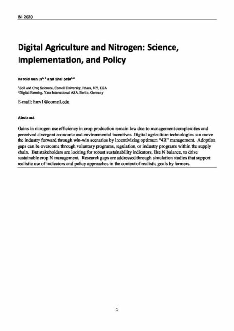 Digital Agriculture and Nitrogen: Science, Implementation, and Policy ...